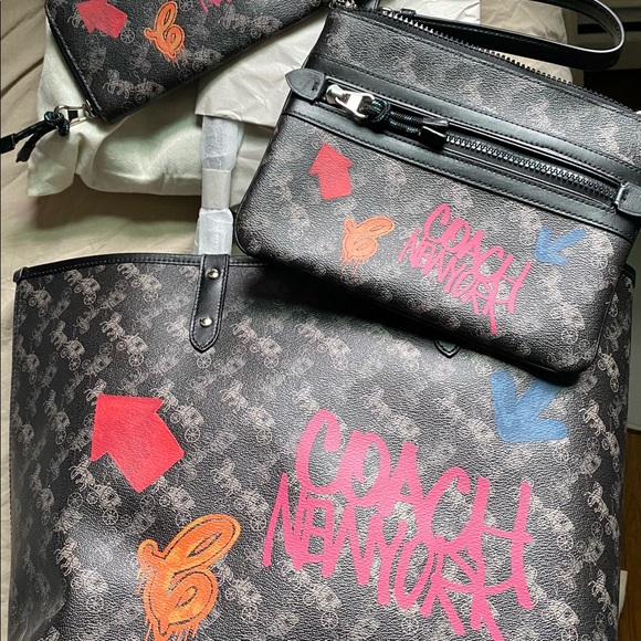 Coach | Bags | Nwt Coach Signature Graffiti 4 Set | Poshmark